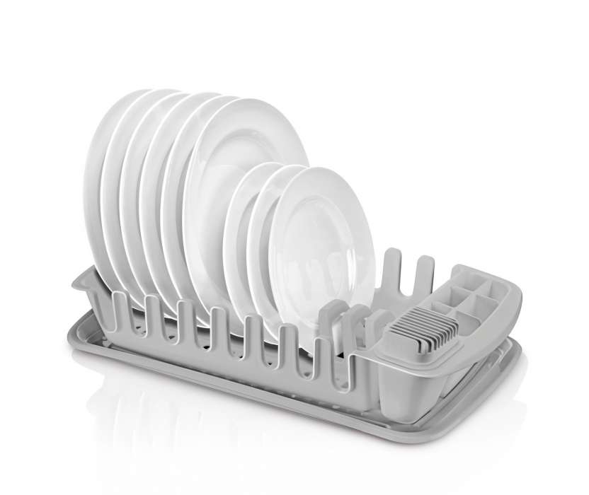 Odkapávač s podnosem Tescoma Clean Kit, šedý | OFFICEO.cz