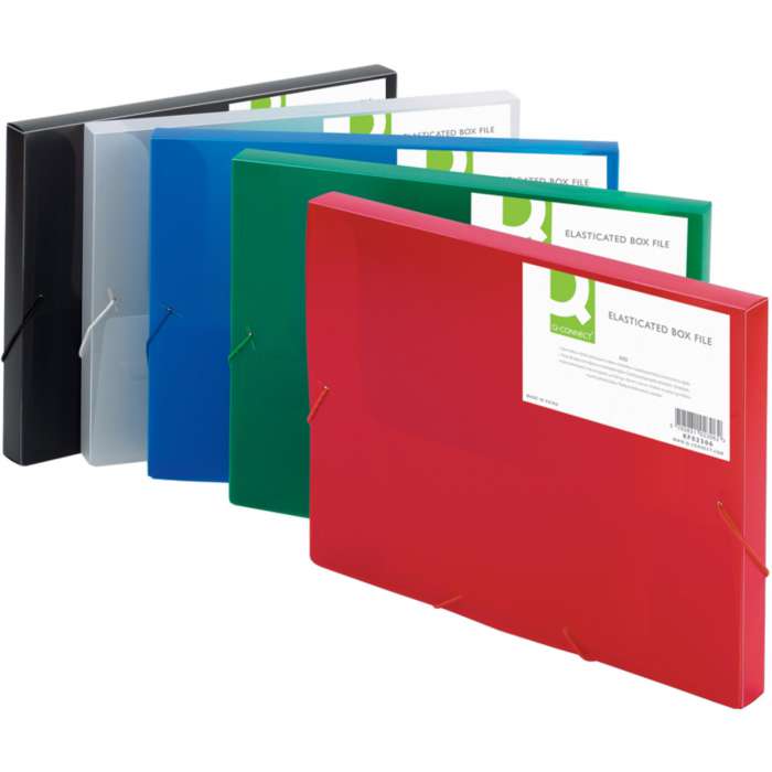 Box na spisy Q-C A4 s gumič., transp. modrá 2,5 cm | OFFICEO.cz