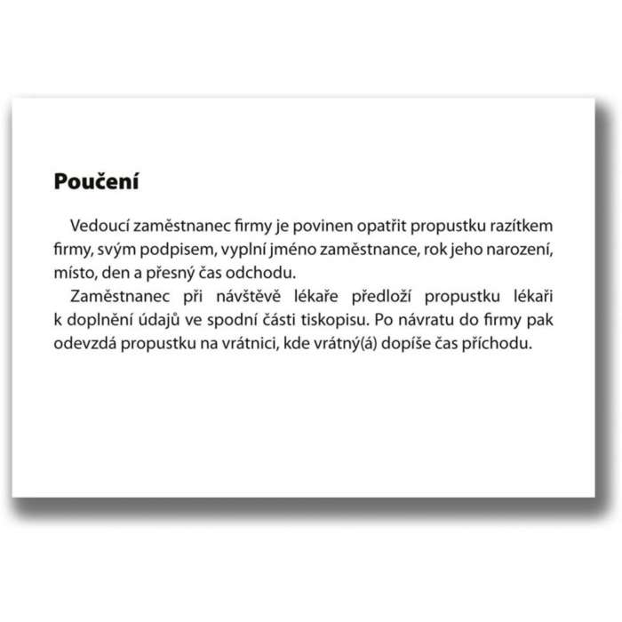 Propustka Optys A7, 100 listů, č.1147 | OFFICEO.cz