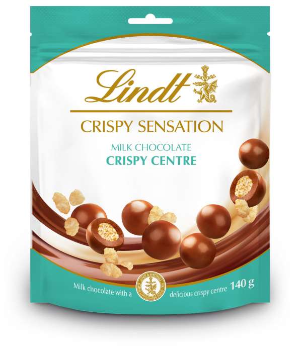 Čokoládové kuličky Lindt Crispy - mléčné s křupinkami, 140 g | OFFICEO.cz