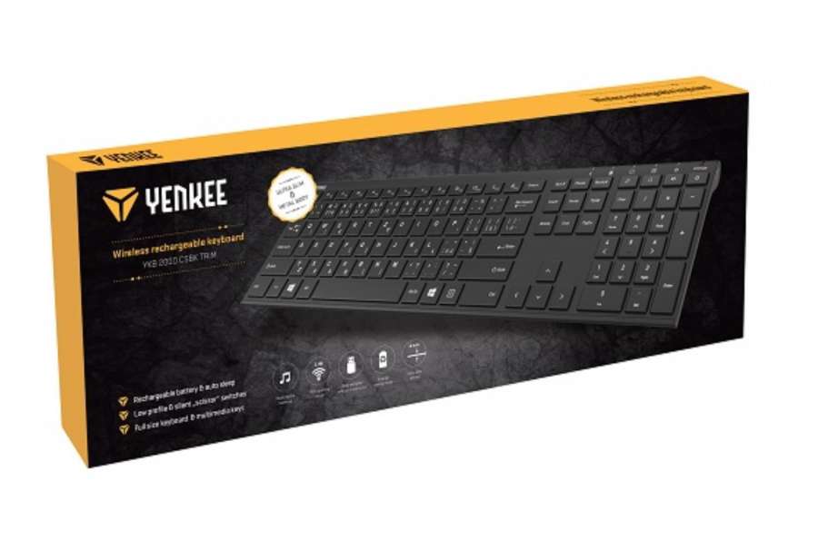 Bezdrátová dobíjecí klávesnice Yenkee TRIM - YKB 2000 CSBK WL | OFFICEO.cz